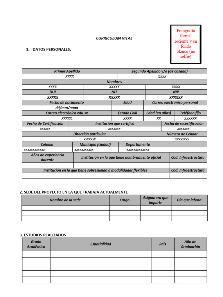 Formato de CV Semi-Bid | PDF