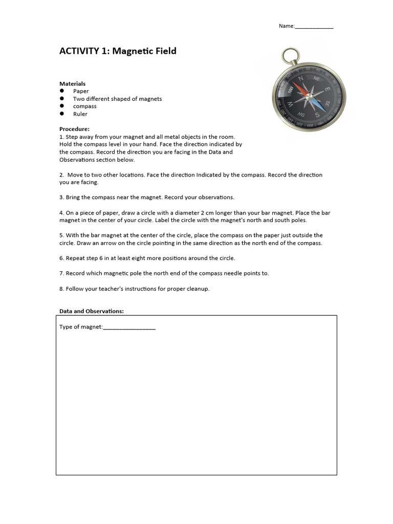 Magnetic Field Lab | PDF