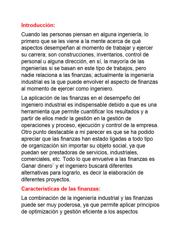 Finanzas en Ingeniería Industrial: Claves y Beneficios | PDF | Gestión ...