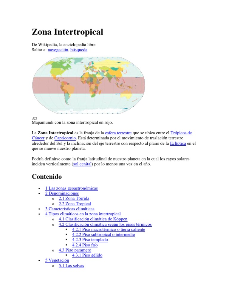Zona Intertropical | Trópicos | Bosque pluvial