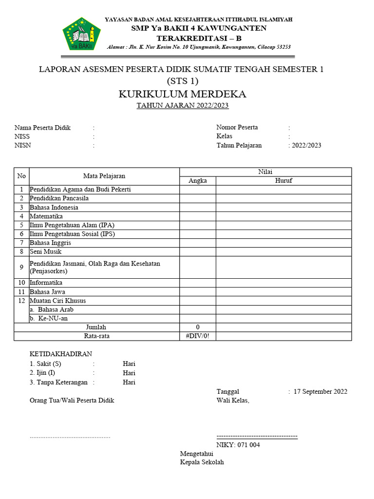 Raport Selembar Sts 1 7 - KM | PDF