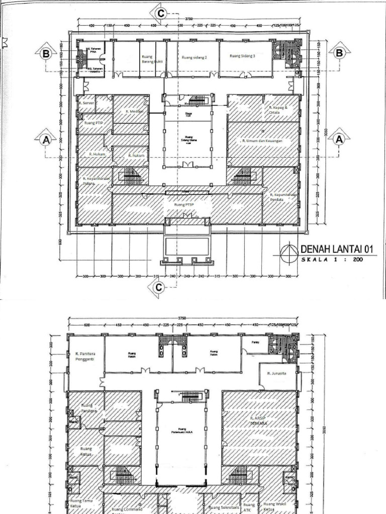 Denah Gedung Kantor PN Gorontalo Lantai 1 & 2 | PDF