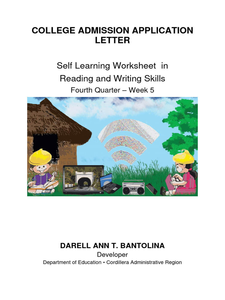 RWS11 Q4 W5 College-Admission-Application-Letter Bantolina Abra | PDF ...