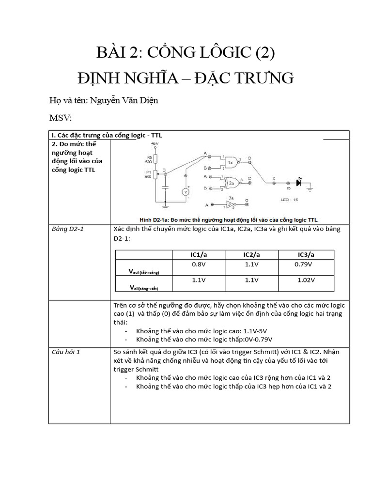 Nguyễn Văn Diện - BC2 | PDF