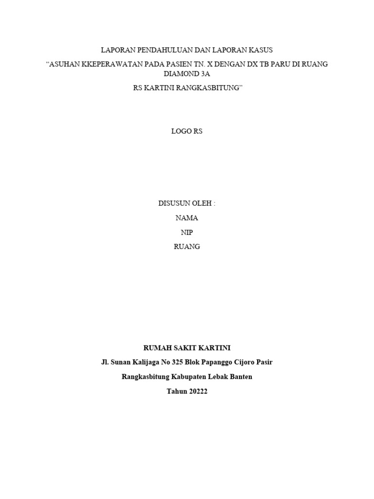 Susunan Laporan Pendahuluan Dan Laporan Kasus | PDF