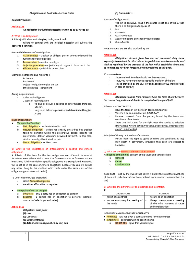 Oblicon Premid | PDF | Law Of Obligations | Negligence
