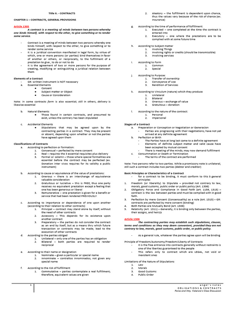 Oblicon Prefinals | PDF | Offer And Acceptance | Loans