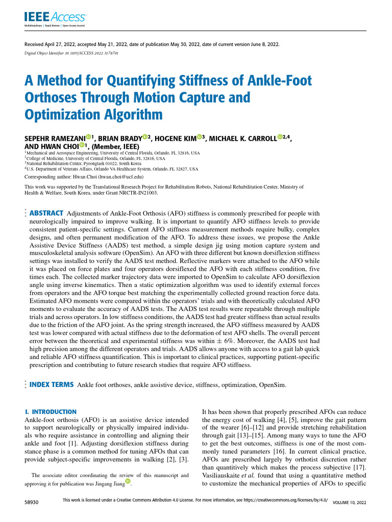 A Method For Quantifying Stiffness of Ankle Foot Orthoses Through ...