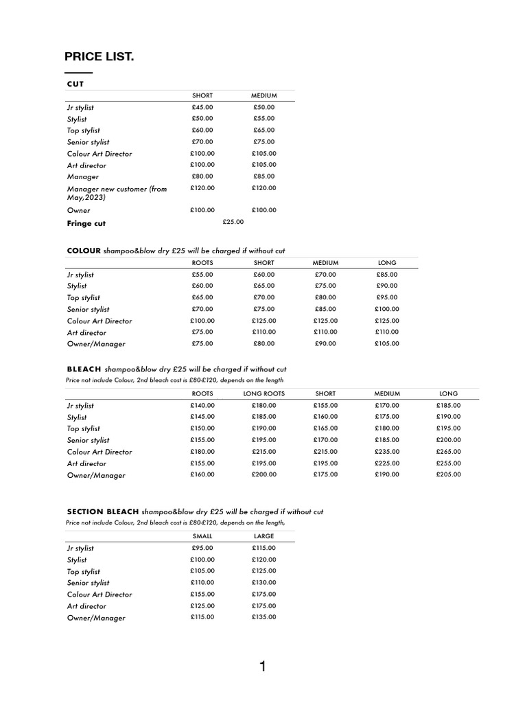HACO HAIR PRICE LIST April, 2024 | PDF | Human Hair | Hair