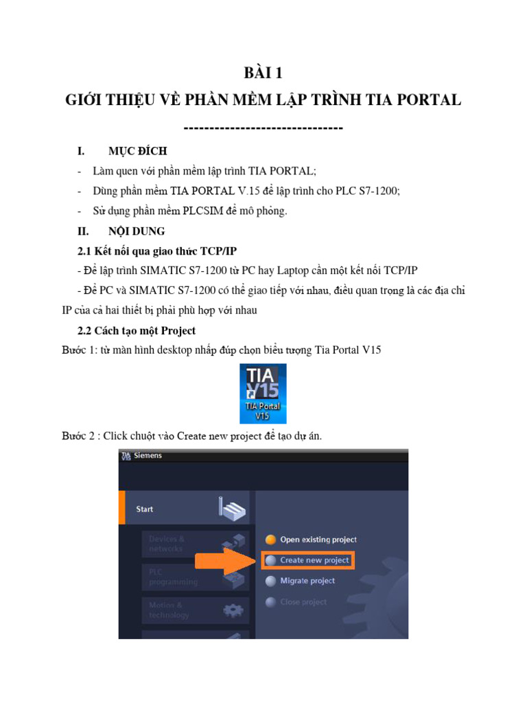 Bai 1-Gioi Thieu Ve Phan Mem TIA PORT Va PLCSIM | PDF