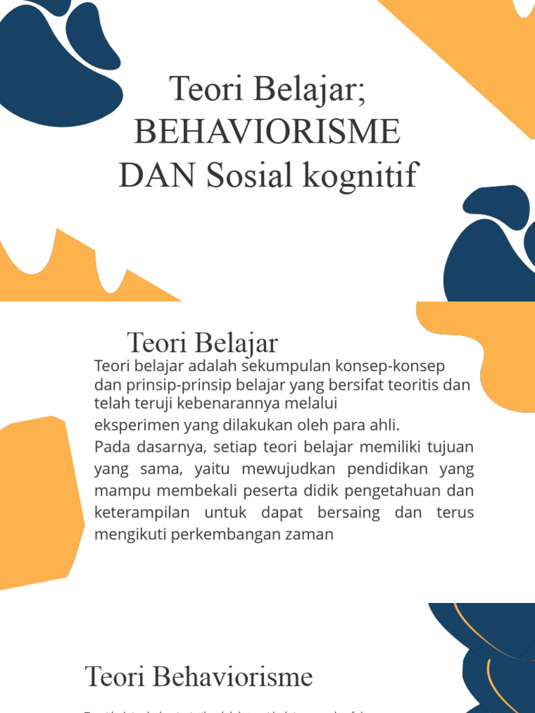 Teori Behaviorisme Dan Sosial Kognitif | PDF