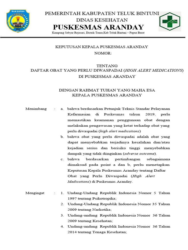 SK Daftar Obat Ha | PDF