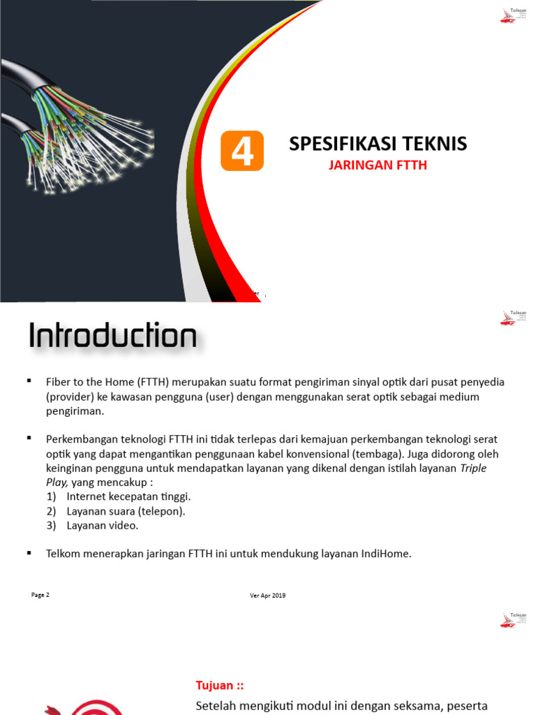 Modul 4 TCTPS-Spesifikasi Teknis FTTH Versi April 2019 | PDF | Komputer