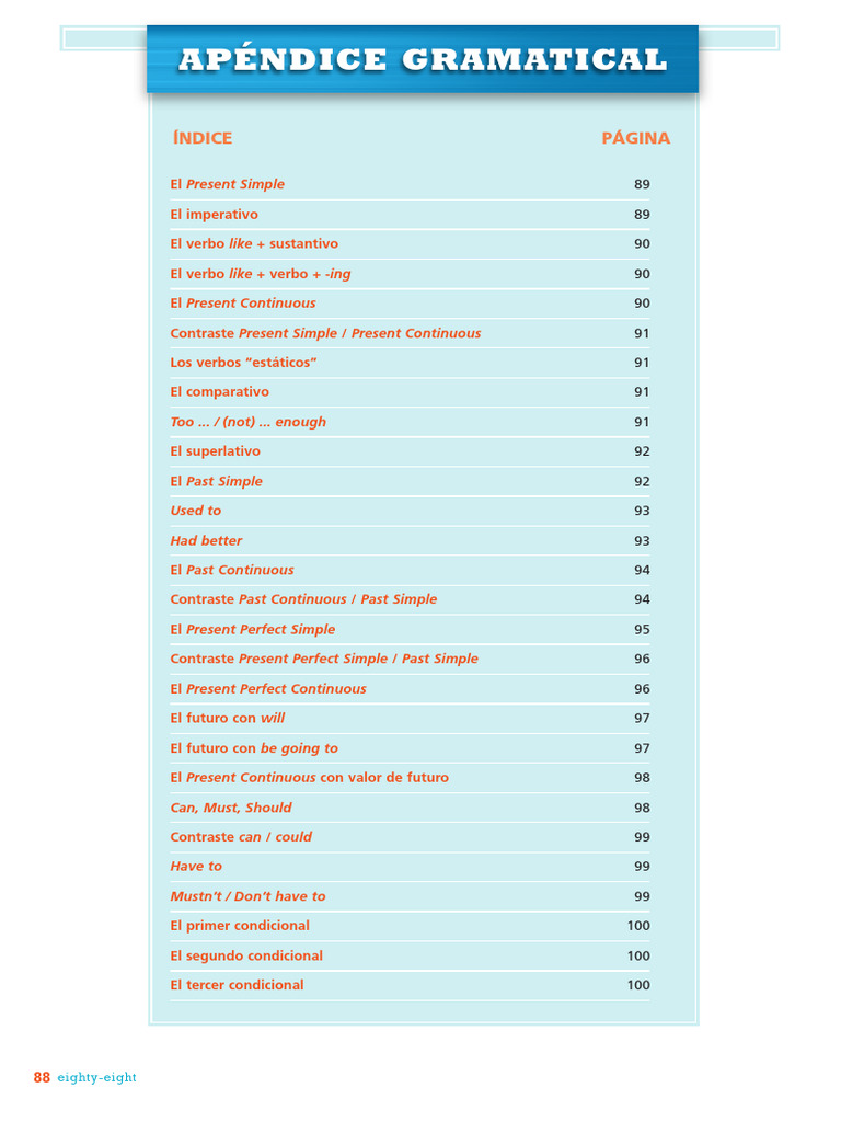 Grammar Appendix | PDF | Verbo | Semántica