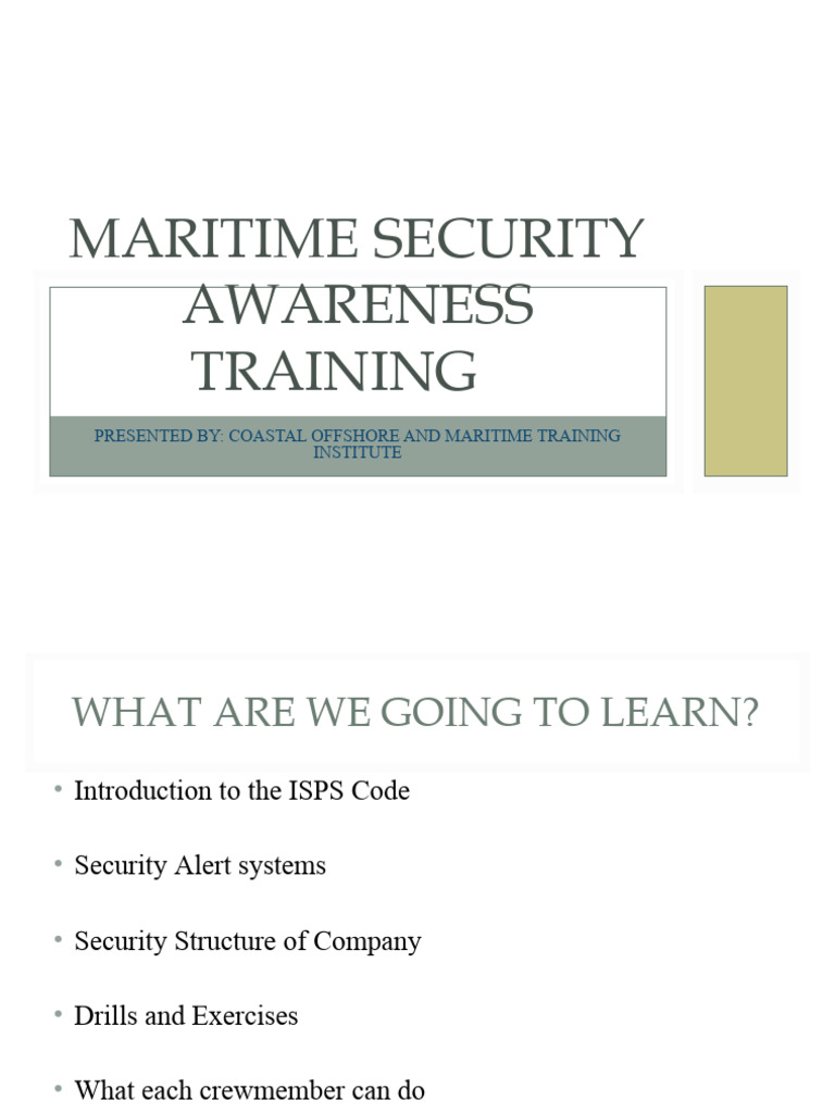 Maritime Security AwarenessTraining PP | PDF