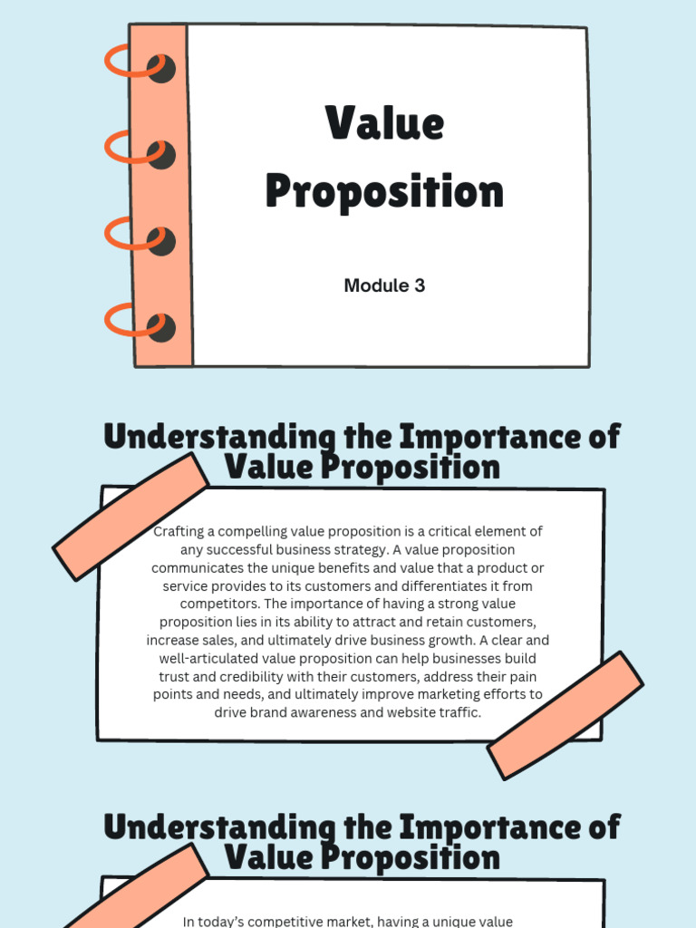 Module 3 - Value Proposition | PDF | Target Audience | Cognition