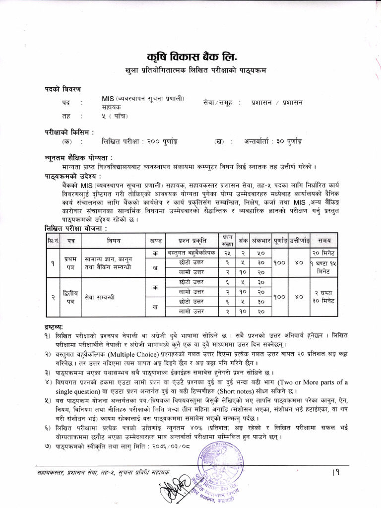 Syllabus 5 MIS Assistant | PDF