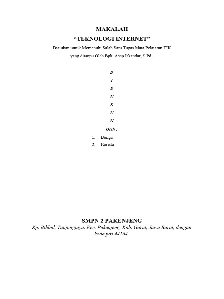 Tgs Makalah TIK Bunga & Karista | PDF