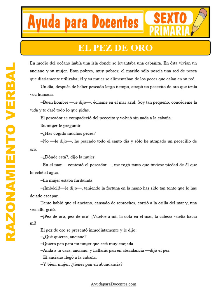 El cuento del pez de oro: resumen y análisis | PDF | Arte