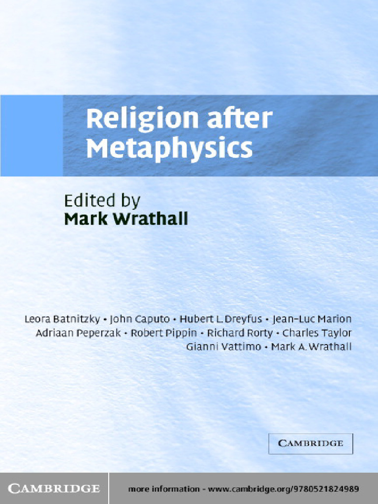 Religion After Metaphysics | PDF | Nihilism | Metaphysics