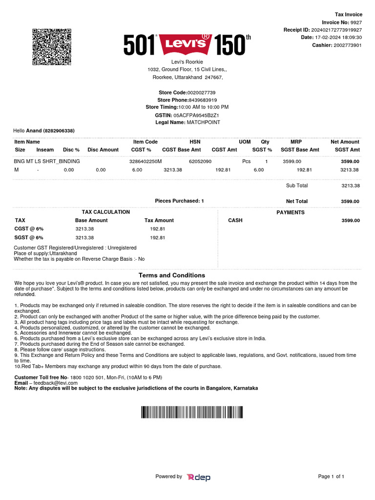 Levis Bill | PDF | Taxes | Government Finances