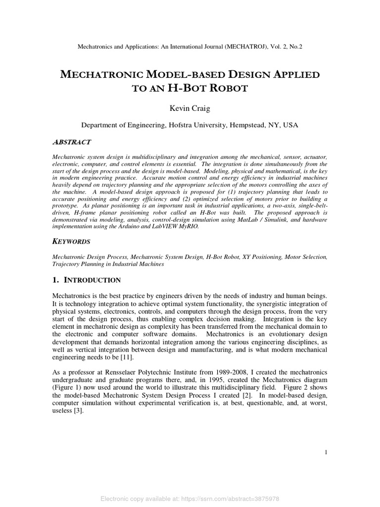 H-Bot Robot: Model-Based Design Approach | PDF | Control Theory ...