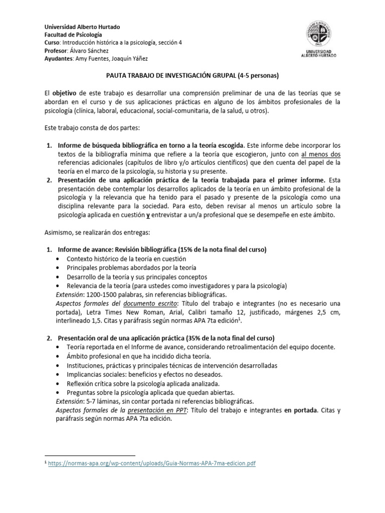 Pauta Trabajo de Investigación 2024 | PDF | Sicología | Teoría