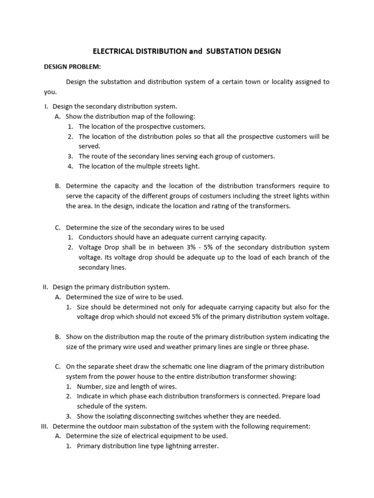 ELECTRICALDISTRIBUTION and SUBSTATION DESIGN | PDF | Electric Power ...