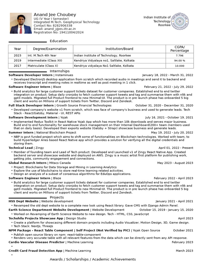 Default Resume - 2023-09-13 - 15 - 24 - 48 | PDF | Web Development | Information Technology