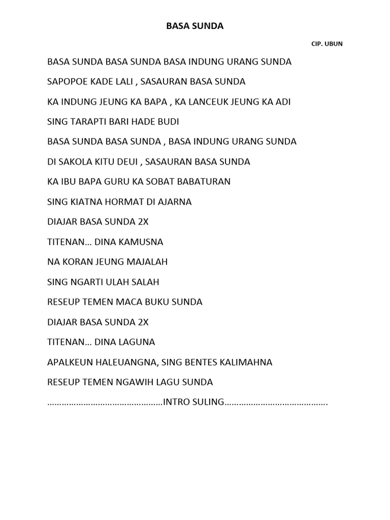 Lagu Basa Sunda | PDF