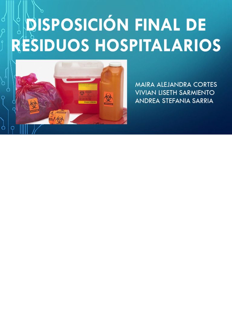 Disposición Final de Residuos Hospitalarios | PDF | Residuos | Laboratorios