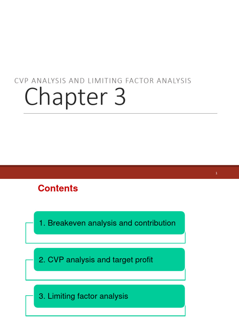 Chap 03 - Cost-Volume-Profit Analysis-Breakeven Analysis-V1 | PDF | Business Economics | Economics