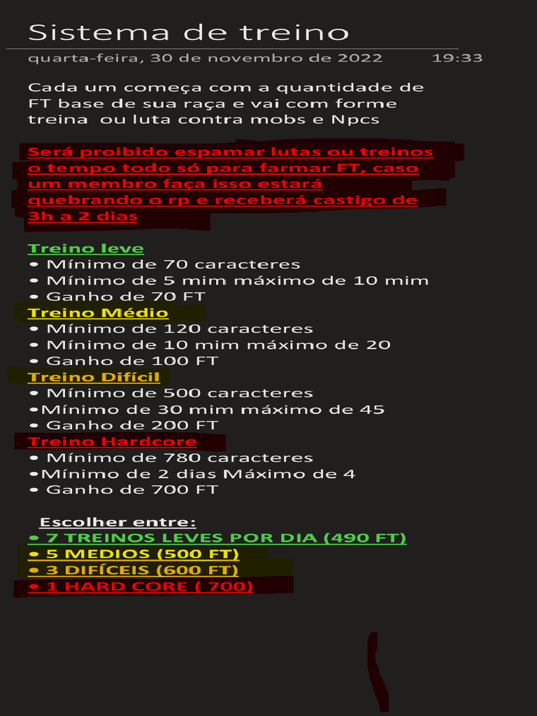 Sistema de Treino 1 | PDF