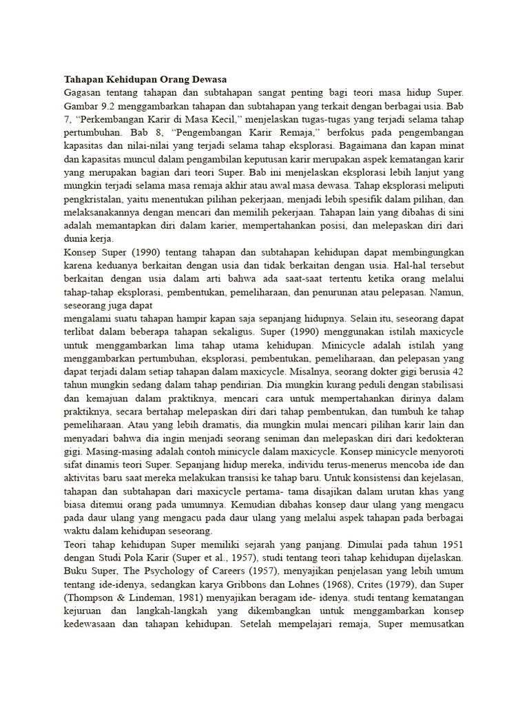 BAB 9 Perkembangan Karir Remaja Akhir Dan Dewasa #IND | PDF