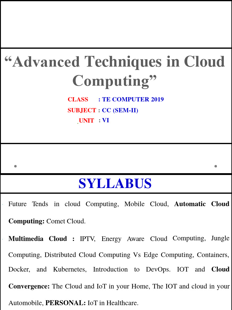 Final Unit VI CC | Download Free PDF | Cloud Computing | Mobile App