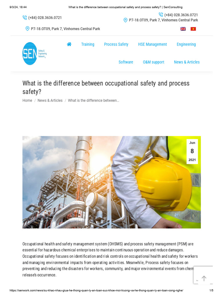 What is the difference between occupational safety and process safety | PDF | Occupational ...