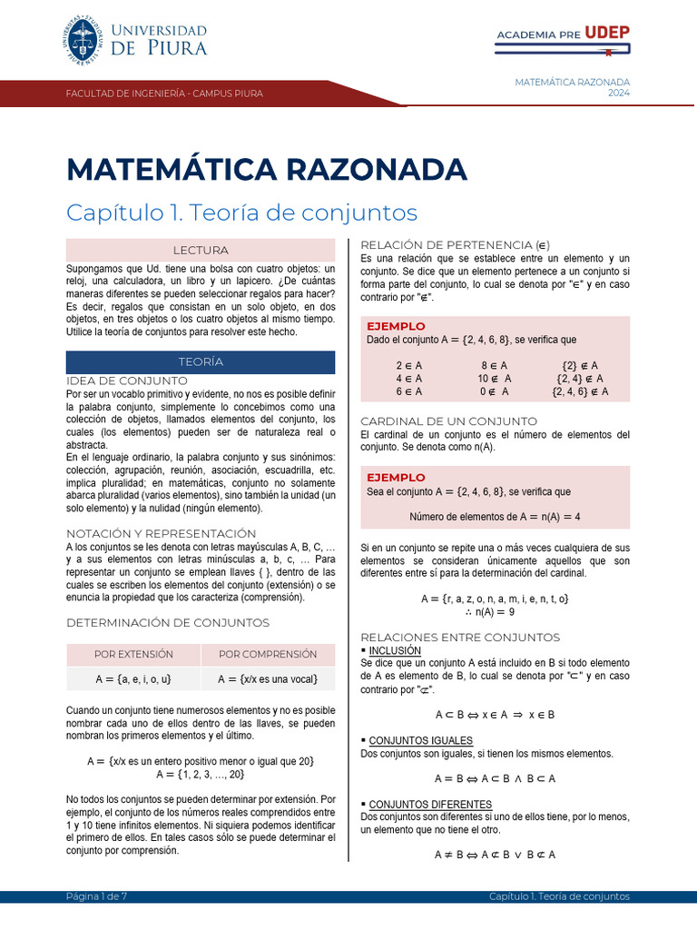 Teoría de Conjuntos en Matemáticas | PDF | Conjunto (Matemáticas) | Números