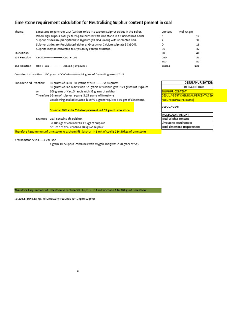 Sulp Cal | PDF | Sulfur | Coal