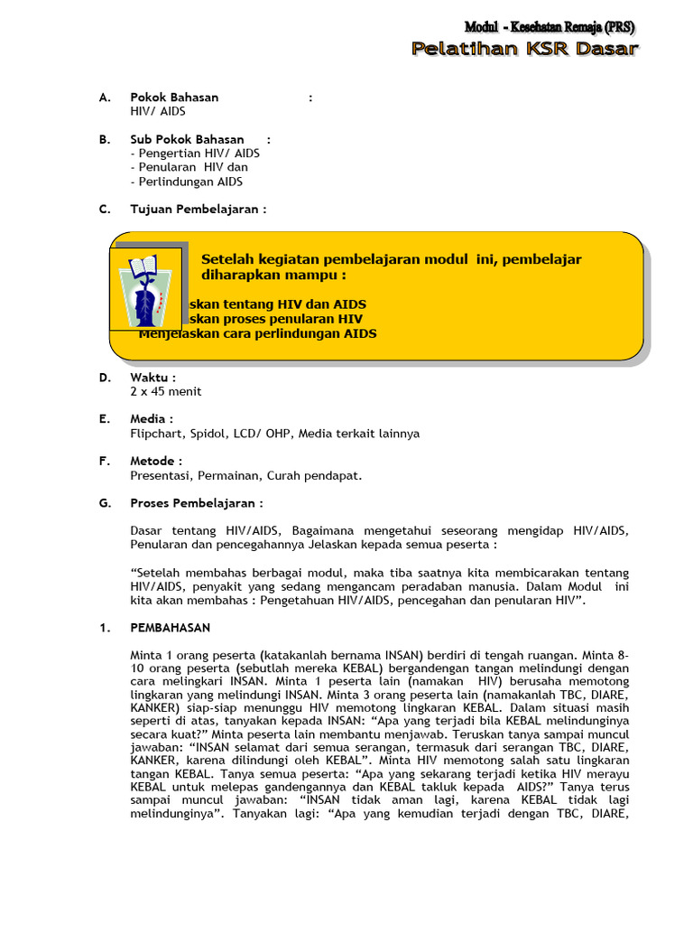 Modul Kesehatan Remaja (PRS) | PDF