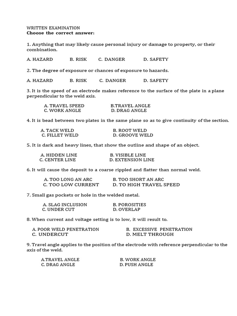 Written Examination Complete | PDF | Welding | Construction