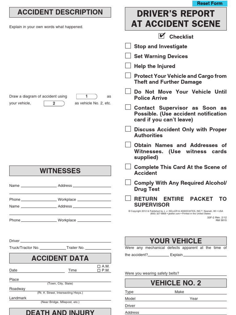 Accident Reporting Form | Download Free PDF | Traffic Collision | Vehicles