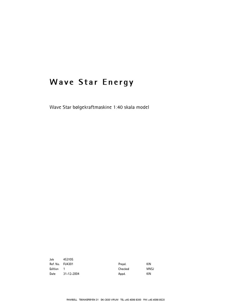 Wave Star Energy | PDF | Damping | Waves