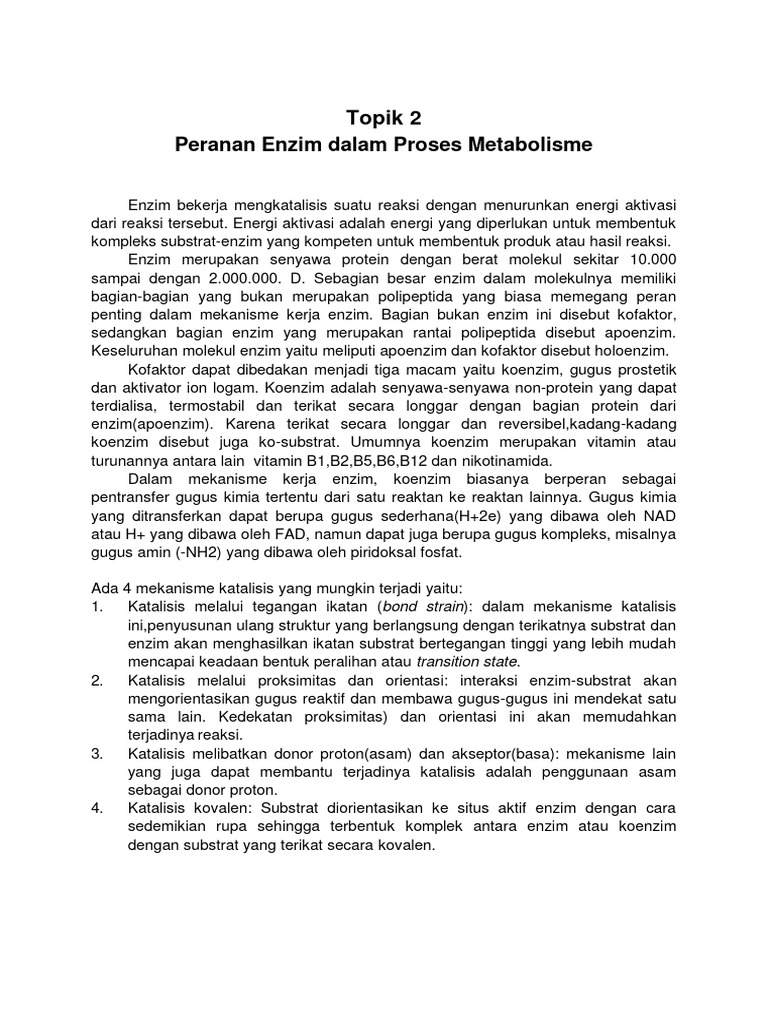 Materi 7 - Peranan Enzim | PDF