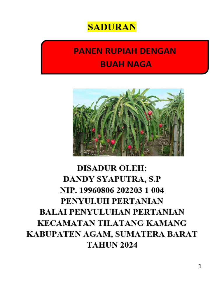 2024 Saduran Buah Naga | PDF