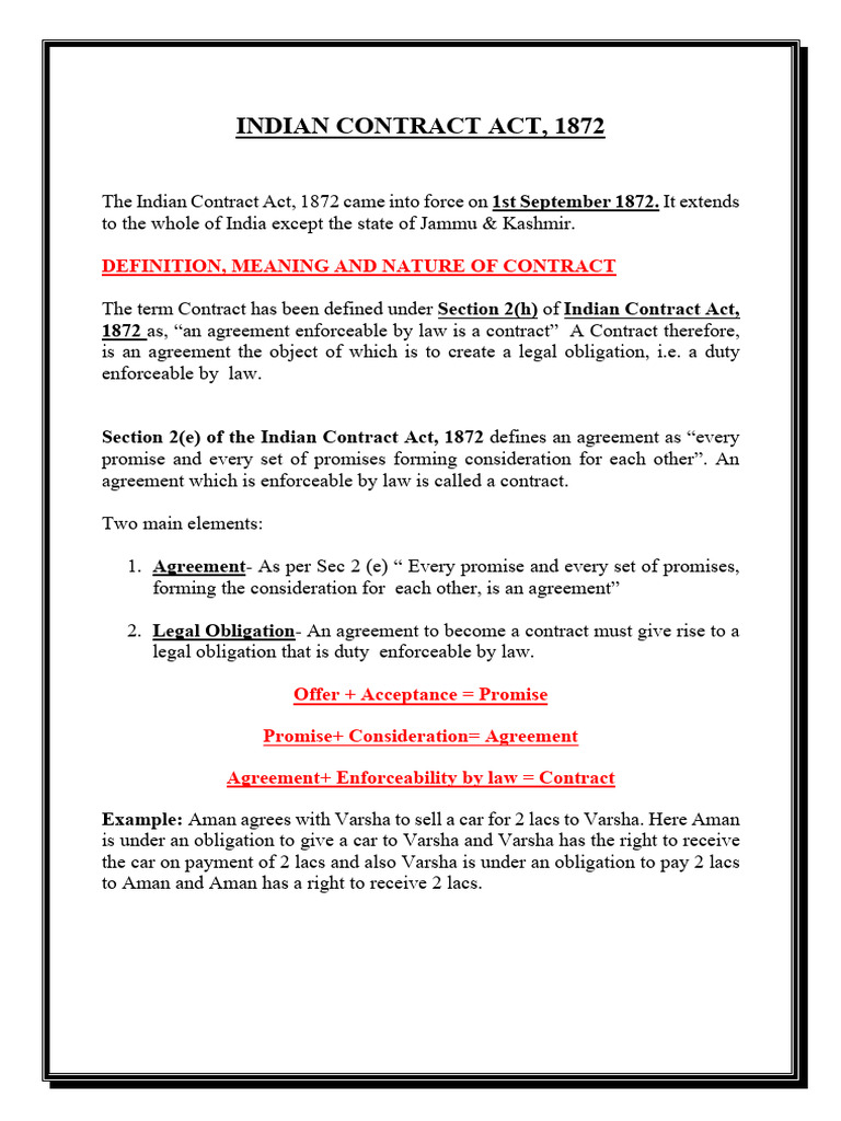 Combined Contract Act | PDF | Consideration | Damages