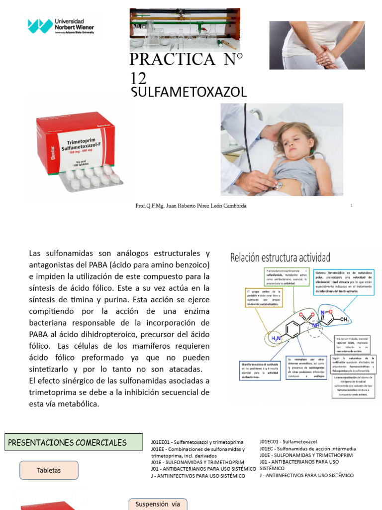 Uwiener Clase Practica 12 2024-0 Sulfametoxazol Wiener | PDF | Solubilidad | Química