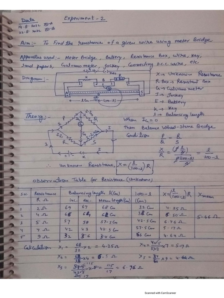 Xii Physics Experiment 2 | PDF