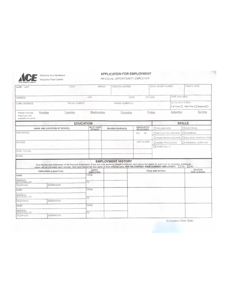 Mazzone Ace Hardware | PDF