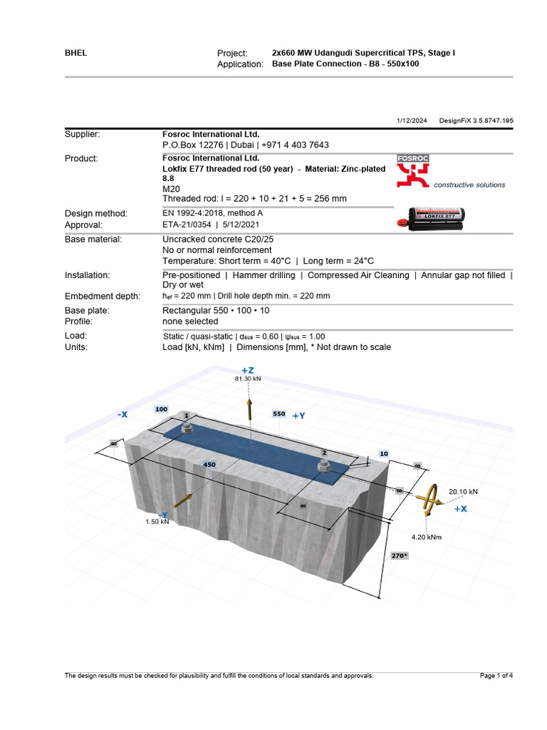 FCI-24-001 - B8 - 550x100 Plate | PDF | Applied And Interdisciplinary Physics | Structural ...