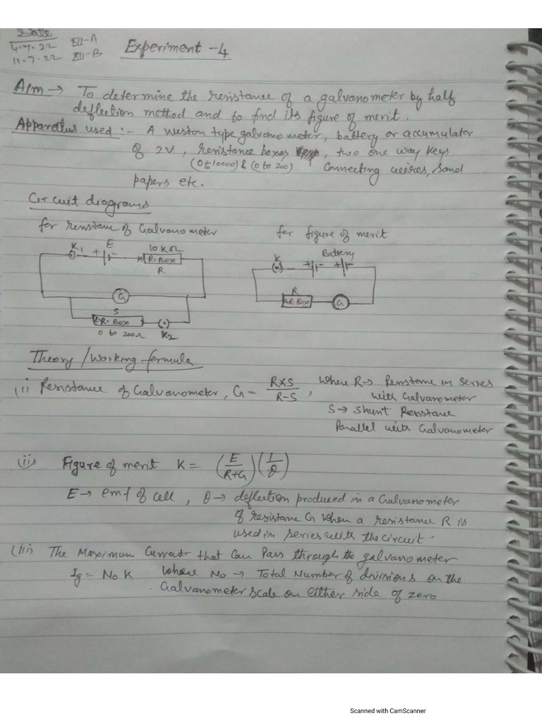 Xii Physics Experiment 4 | PDF